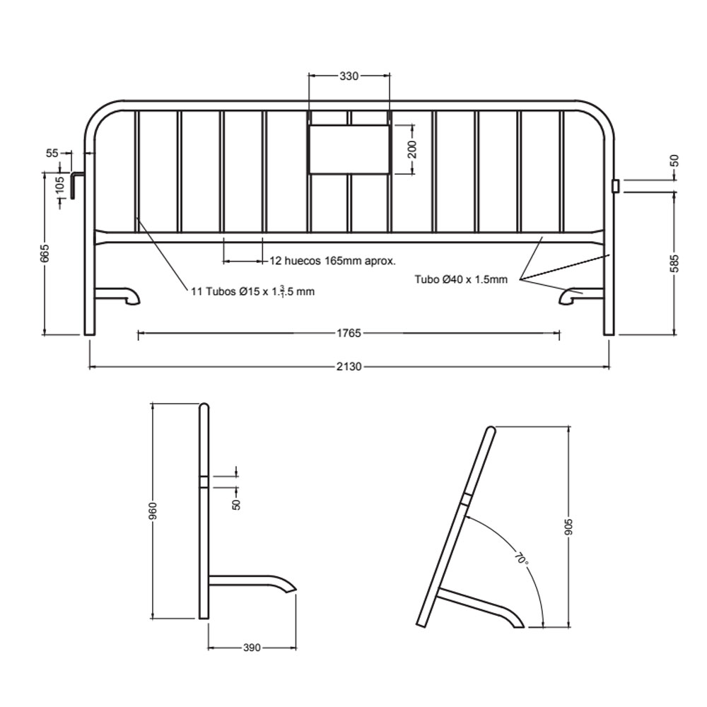 Valla Antipánico Amarilla con Placa - Vallas - Altrad | Altrad Ibérica